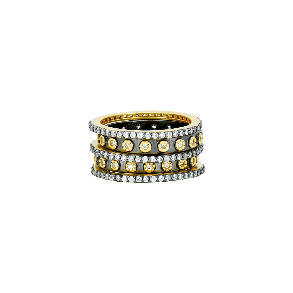 Freida Rothman Signature Two Tone 5 Stack Ring – Diamond Vault of Troy