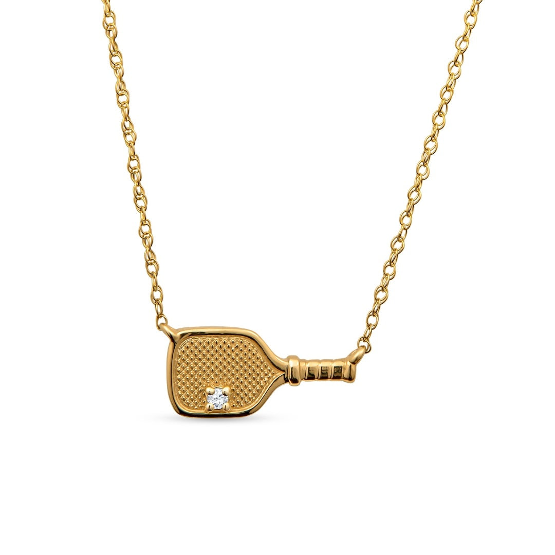 14k Yellow Gold Pickleball Necklace – Diamond Vault of Troy