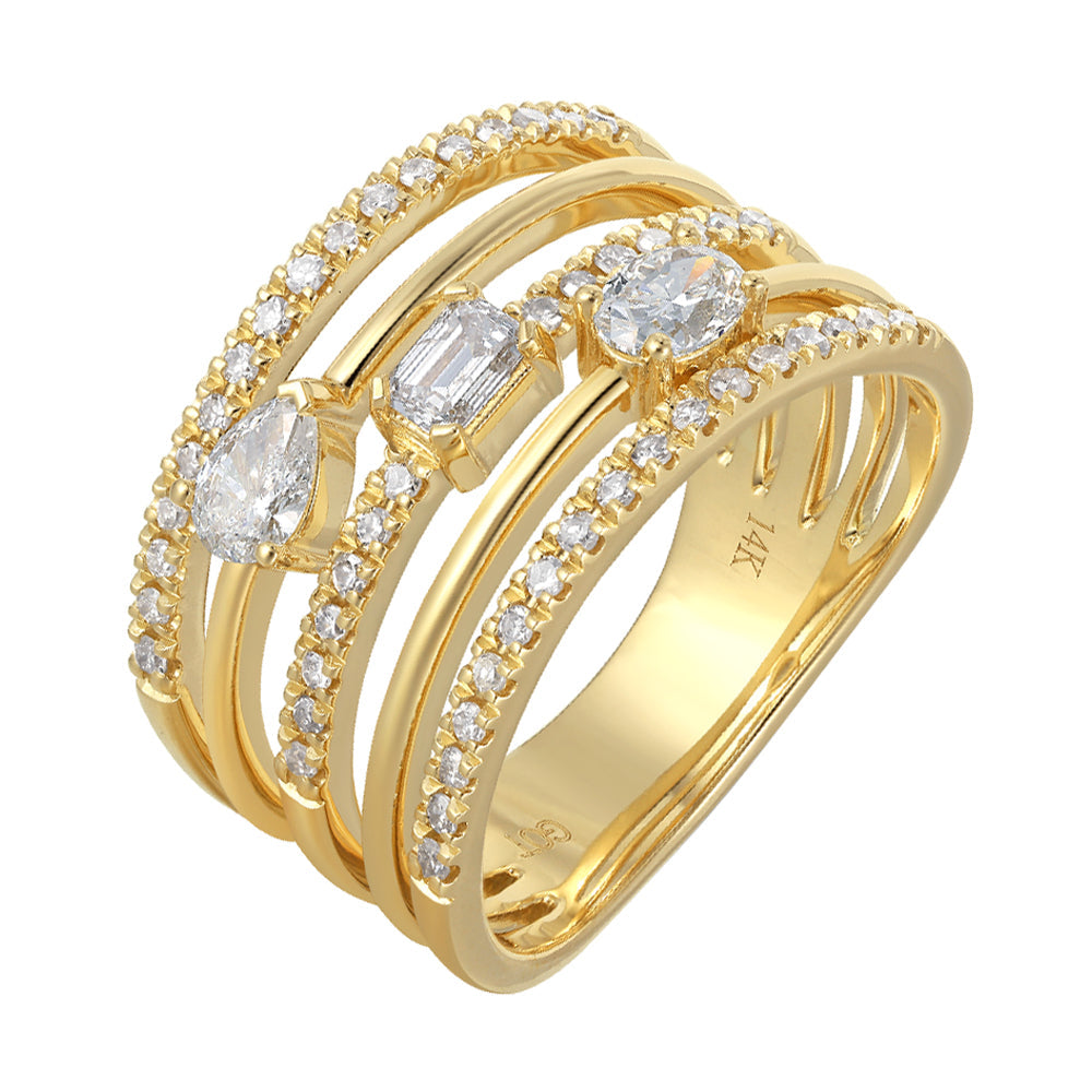 14Kt Yellow Gold Diamond 3/4Ctw Ring – Diamond Vault of Troy