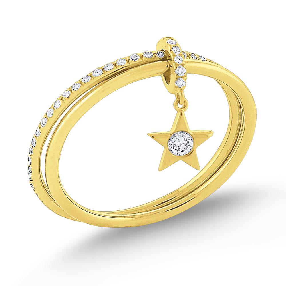 Diamond Lucky Charm Star Ring Set in 14 Kt. Gold | KC Design | Diamond ...