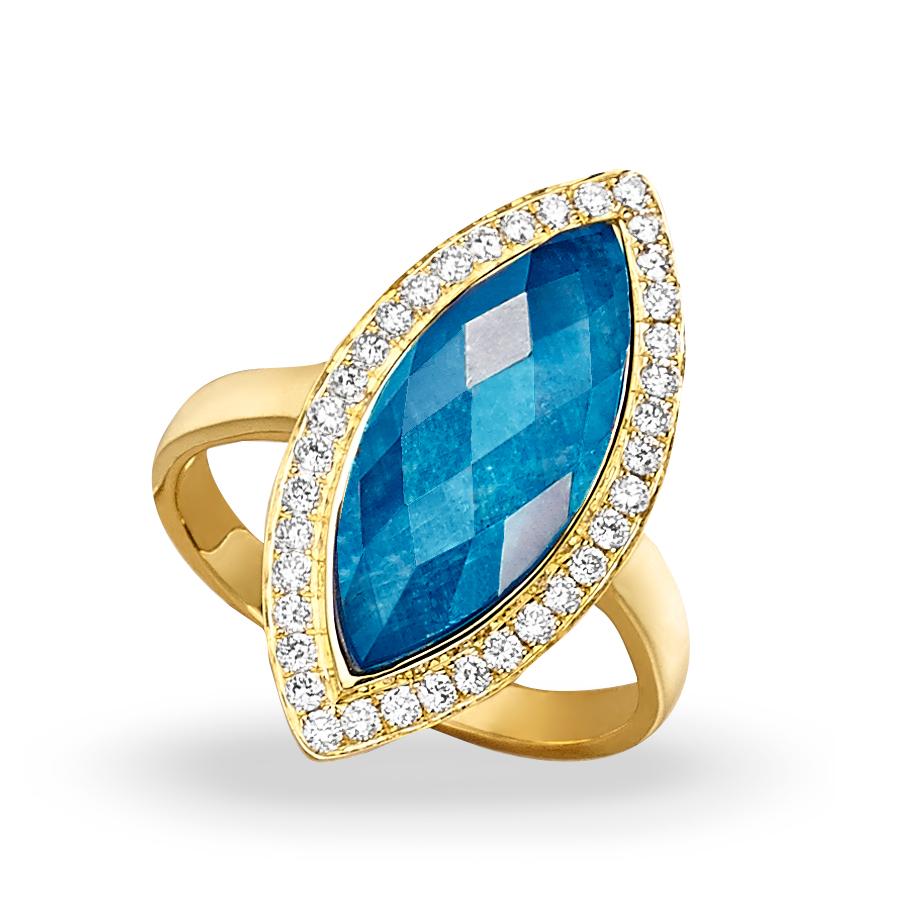 18K Yellow Gold Diamond Ring | Doves Jewelry | Diamond Vault of Troy